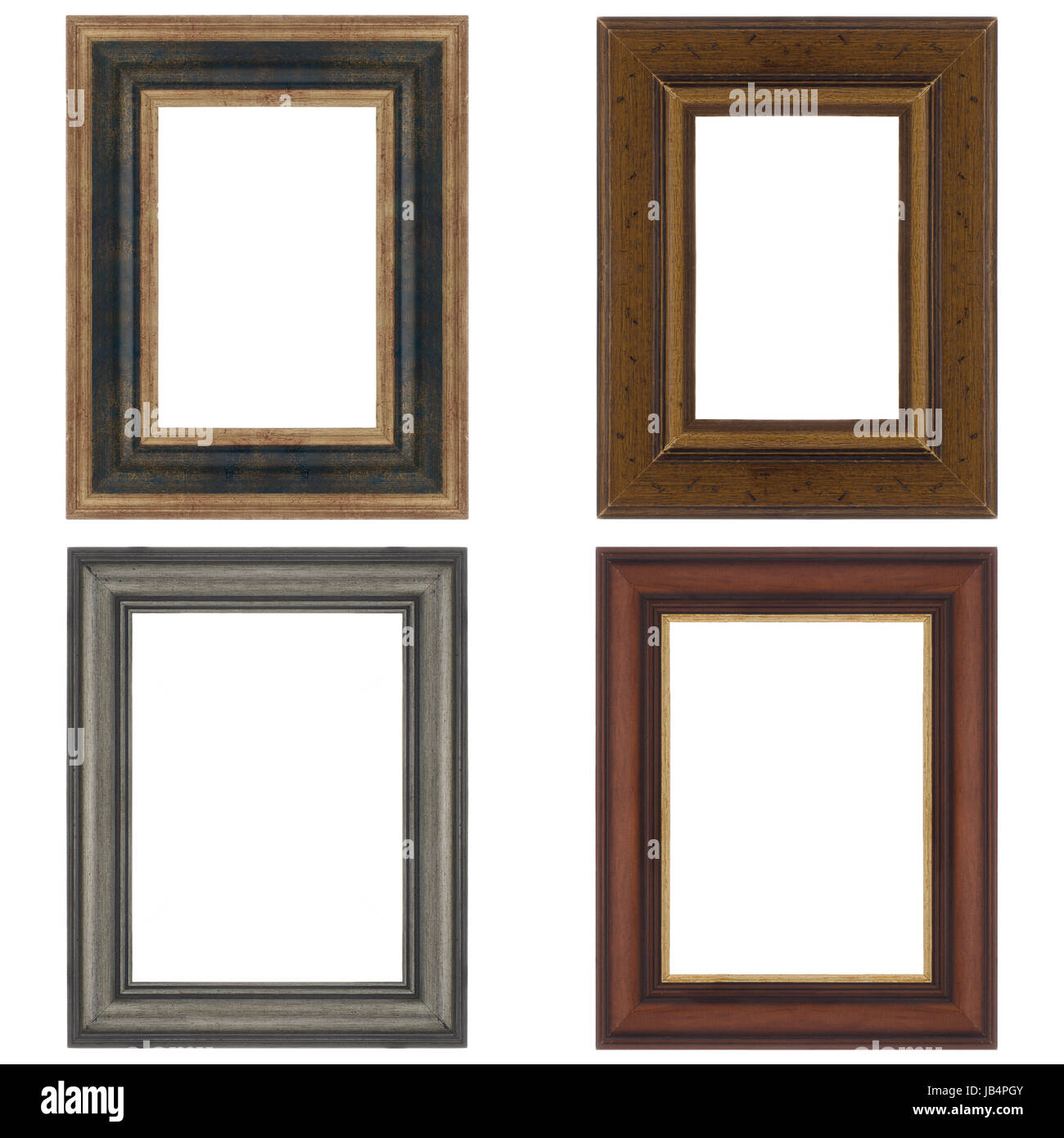 Four picture frames isolated on white background Stock Photo - Alamy
