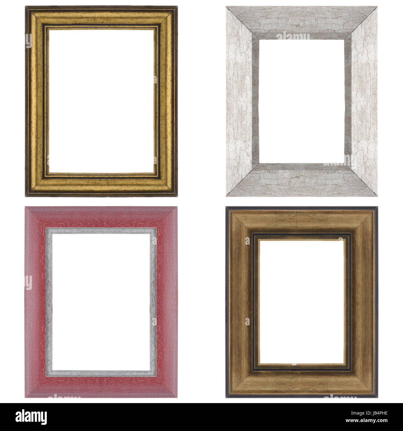 Four picture frames isolated on white background Stock Photo - Alamy