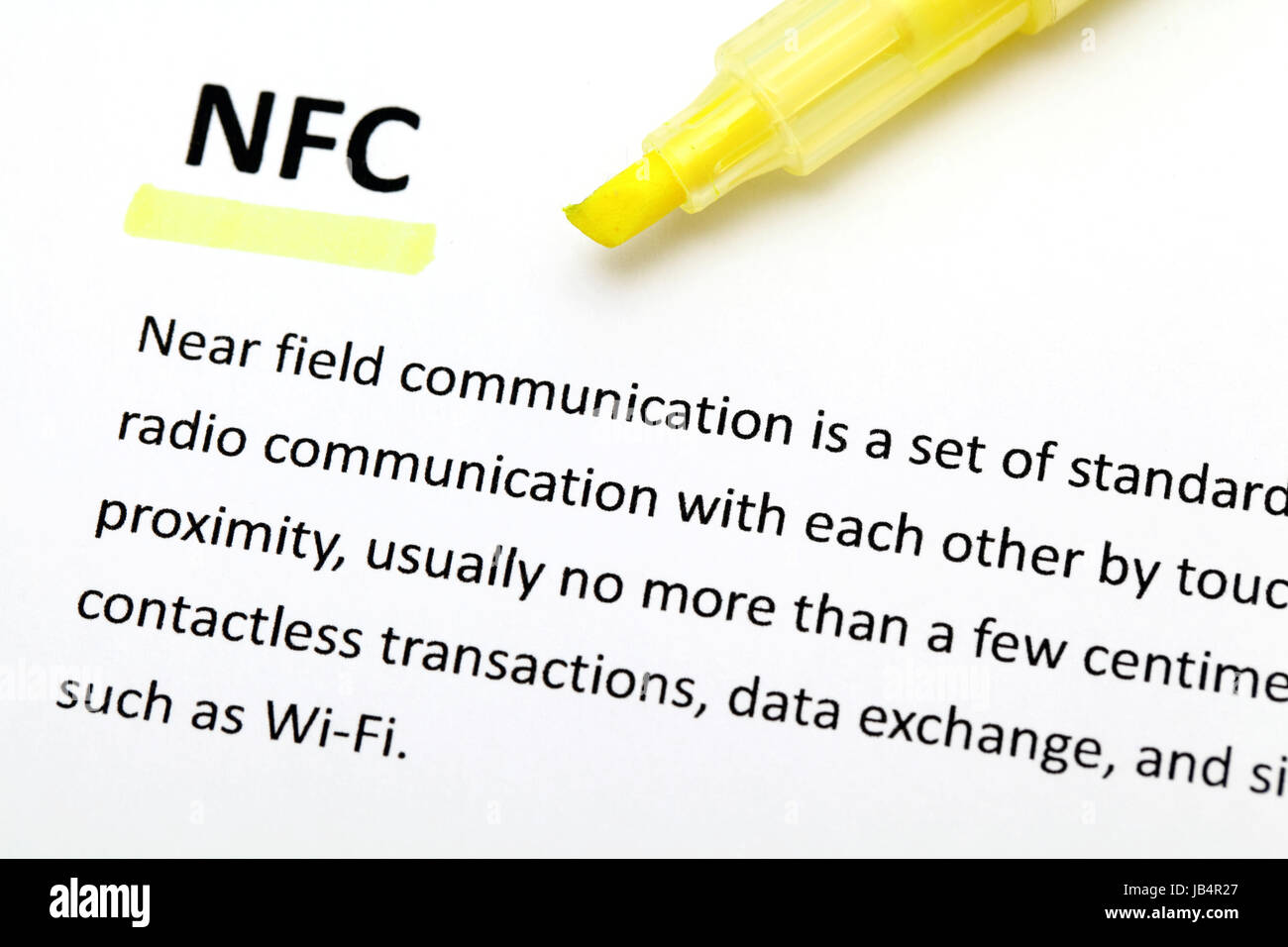 Definition of the word NFC Stock Photo - Alamy