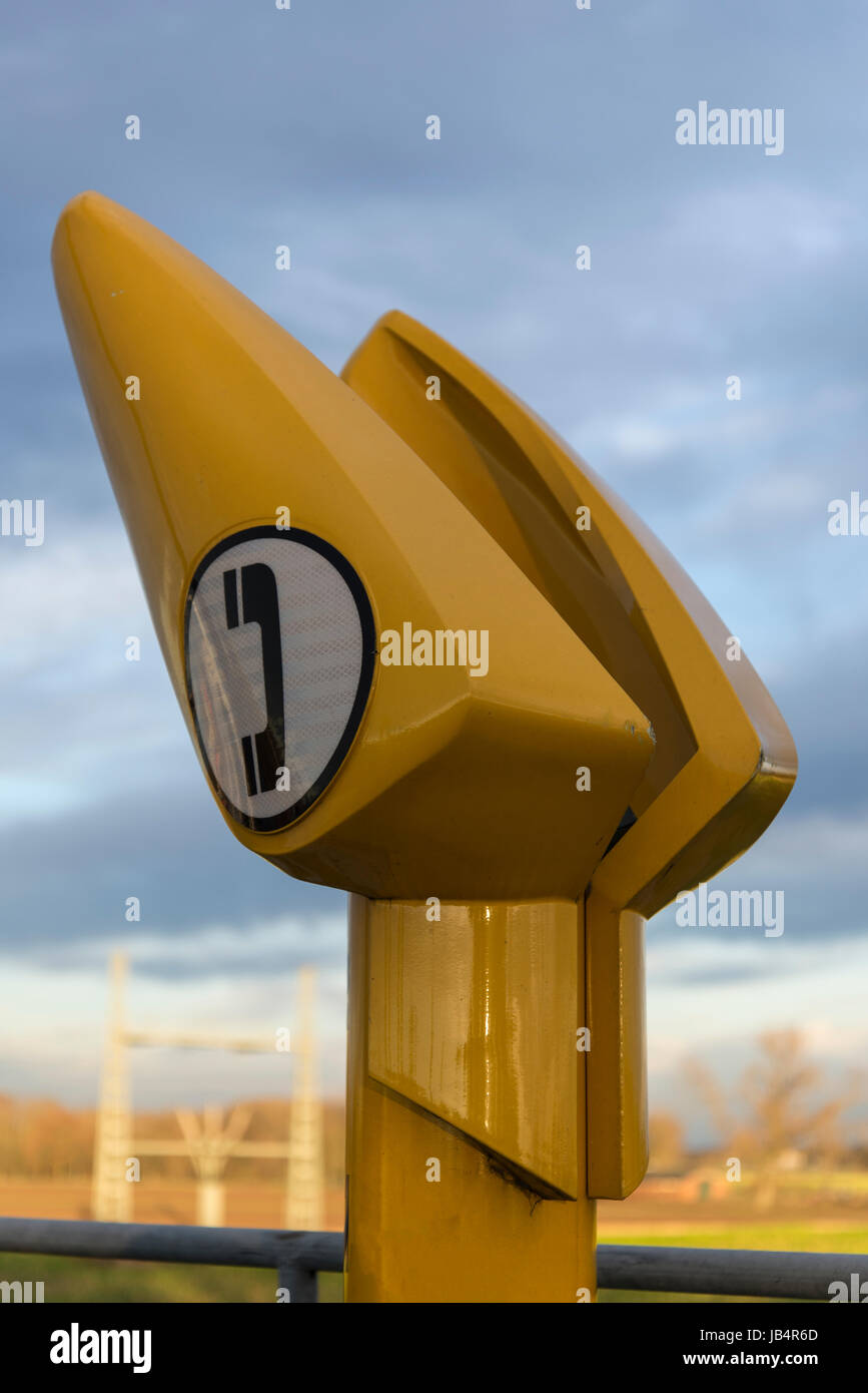 dutch emergency phone on highway Stock Photo - Alamy