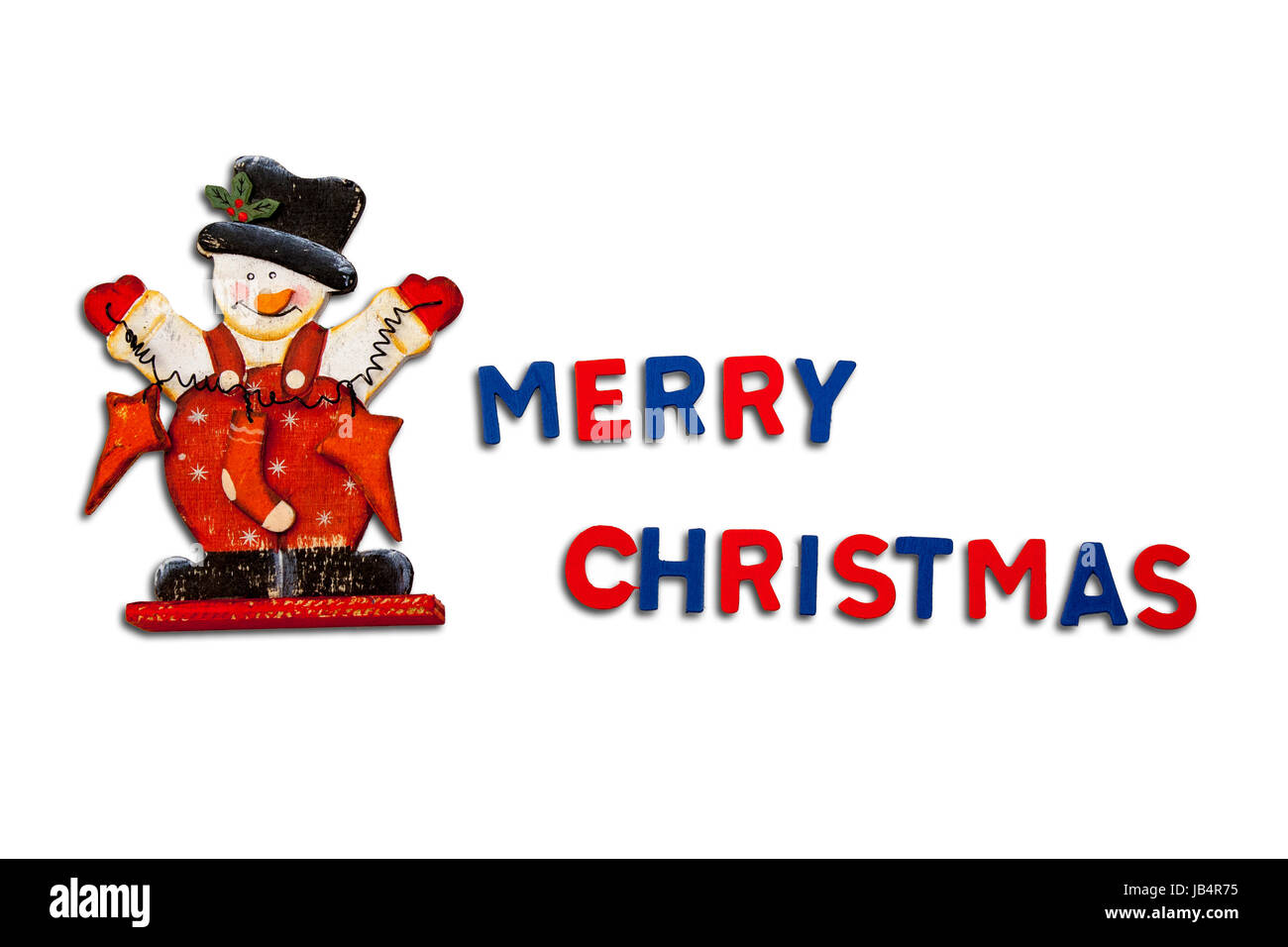 Merry christmas text snowman Cut Out Stock Images & Pictures - Alamy