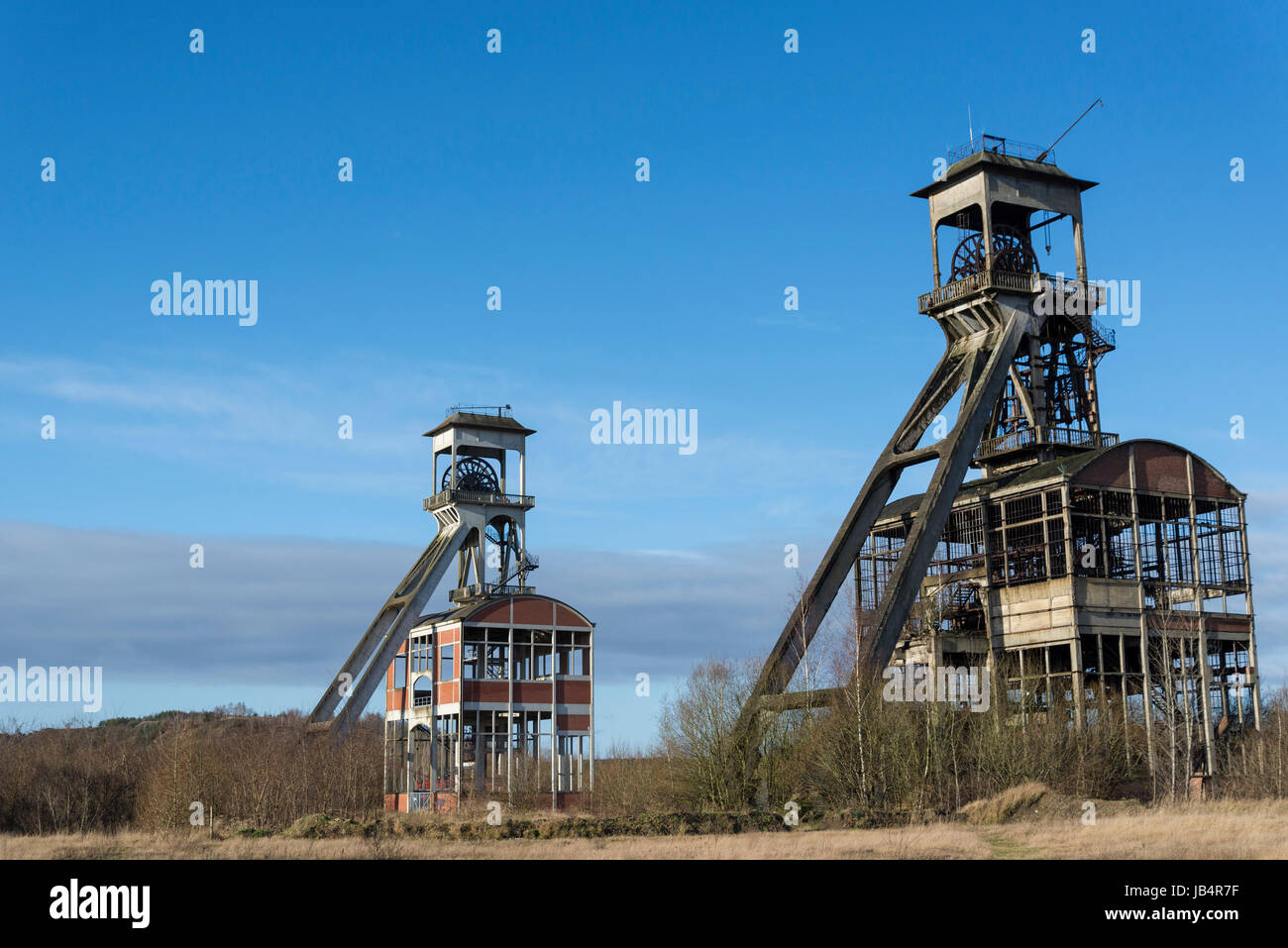 old and renovated coal mine shafts Stock Photo - Alamy