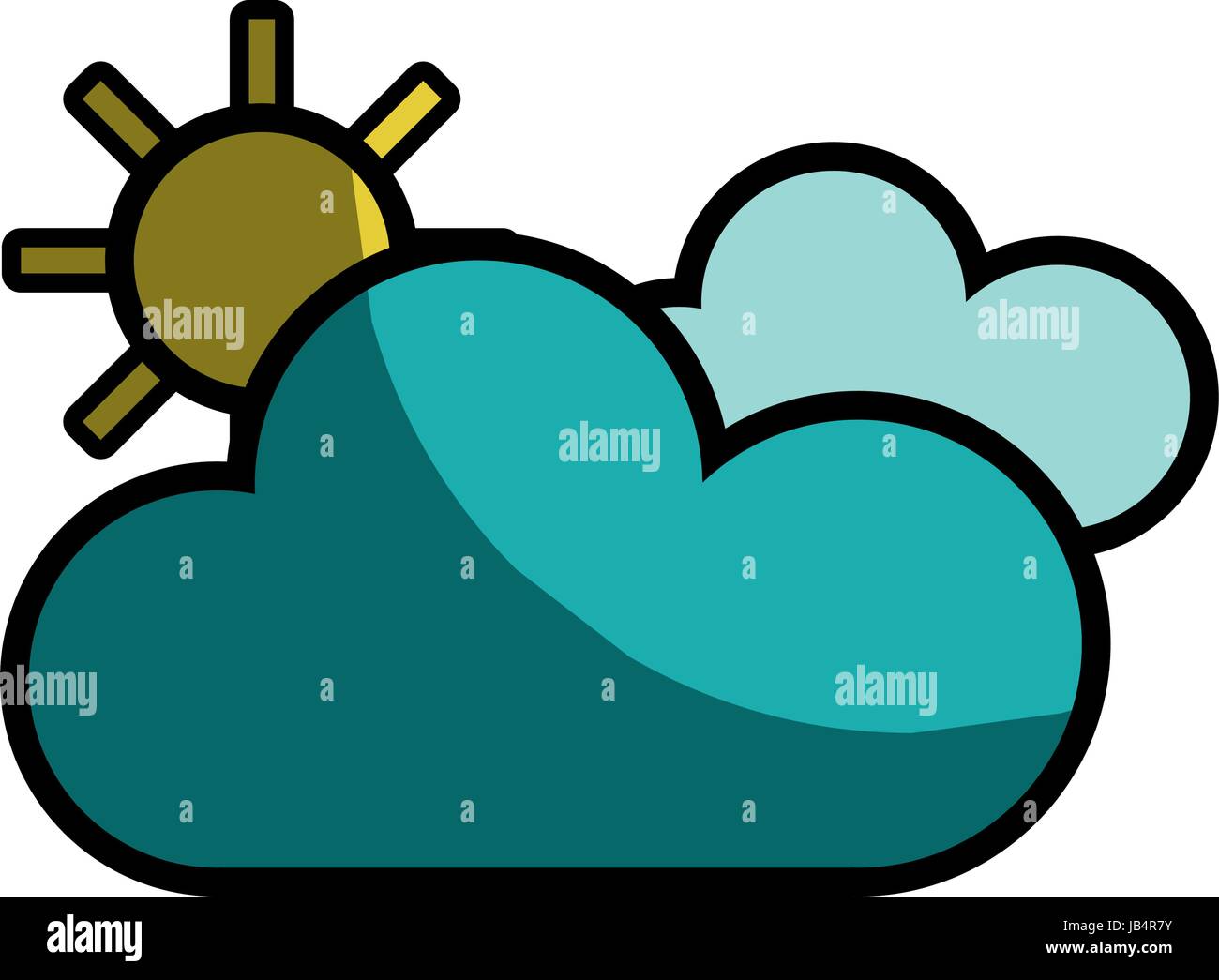 beauty weather of clouds with sun Stock Vector Image & Art - Alamy