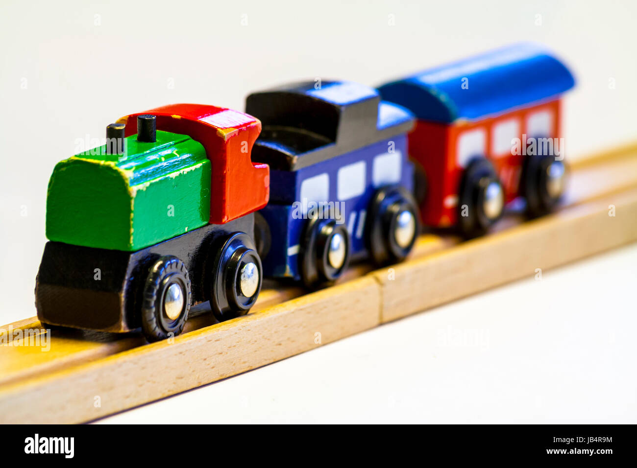 old wooden toy train Stock Photo - Alamy