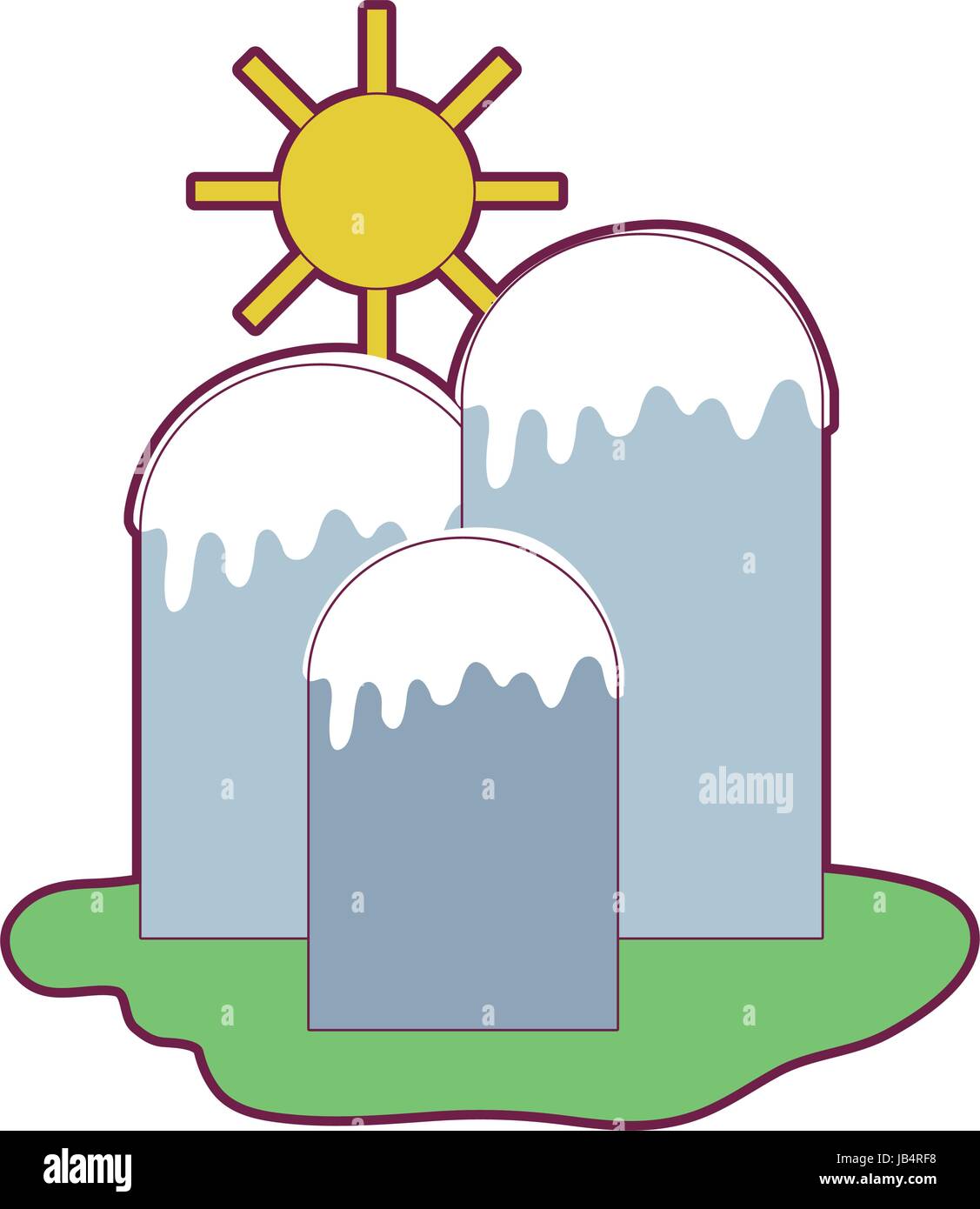 snowy mountains with sun weather Stock Vector Image & Art - Alamy