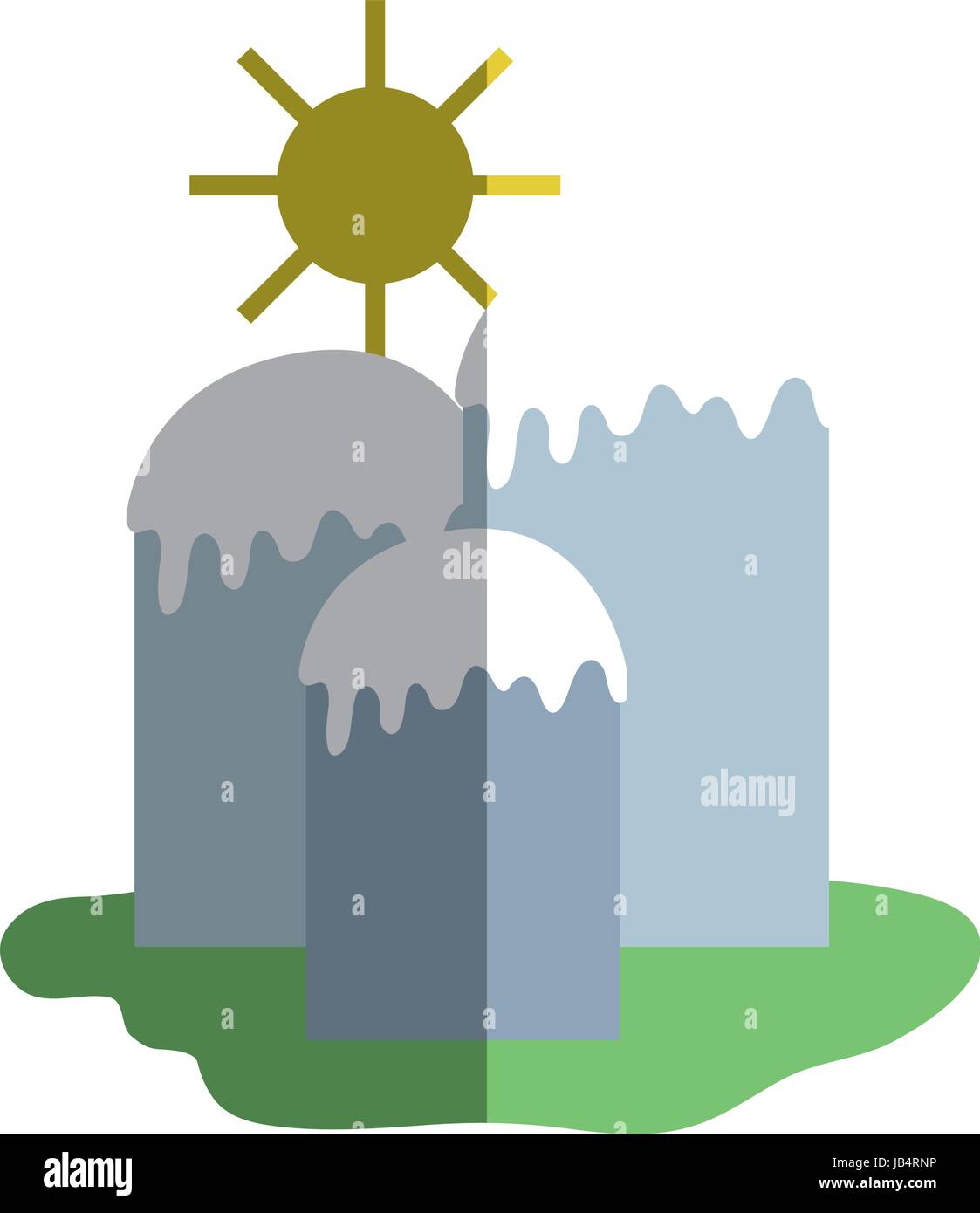 snowy mountains with sun weather Stock Vector Image & Art - Alamy