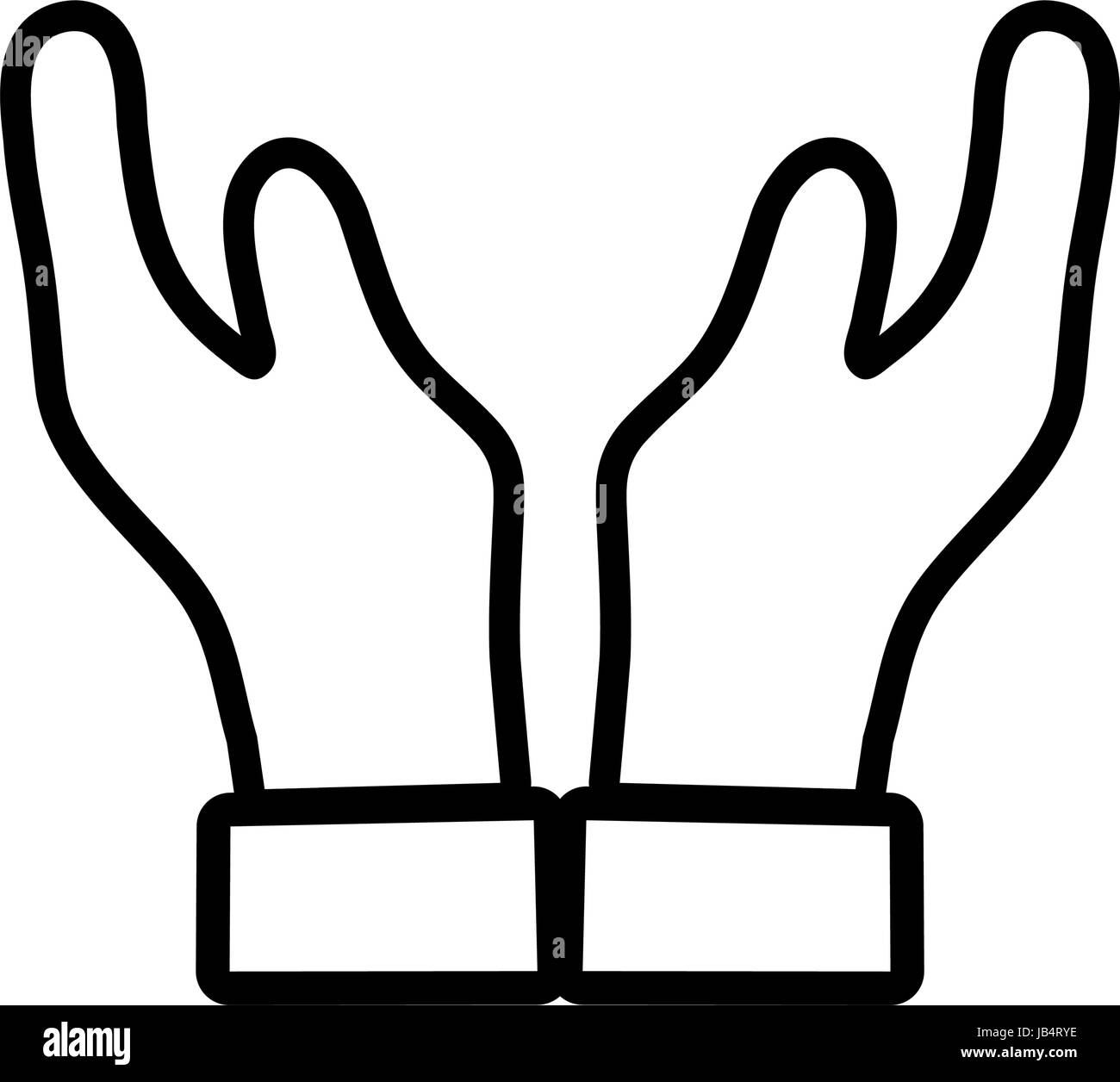 line man hands up icon Stock Vector Image & Art - Alamy