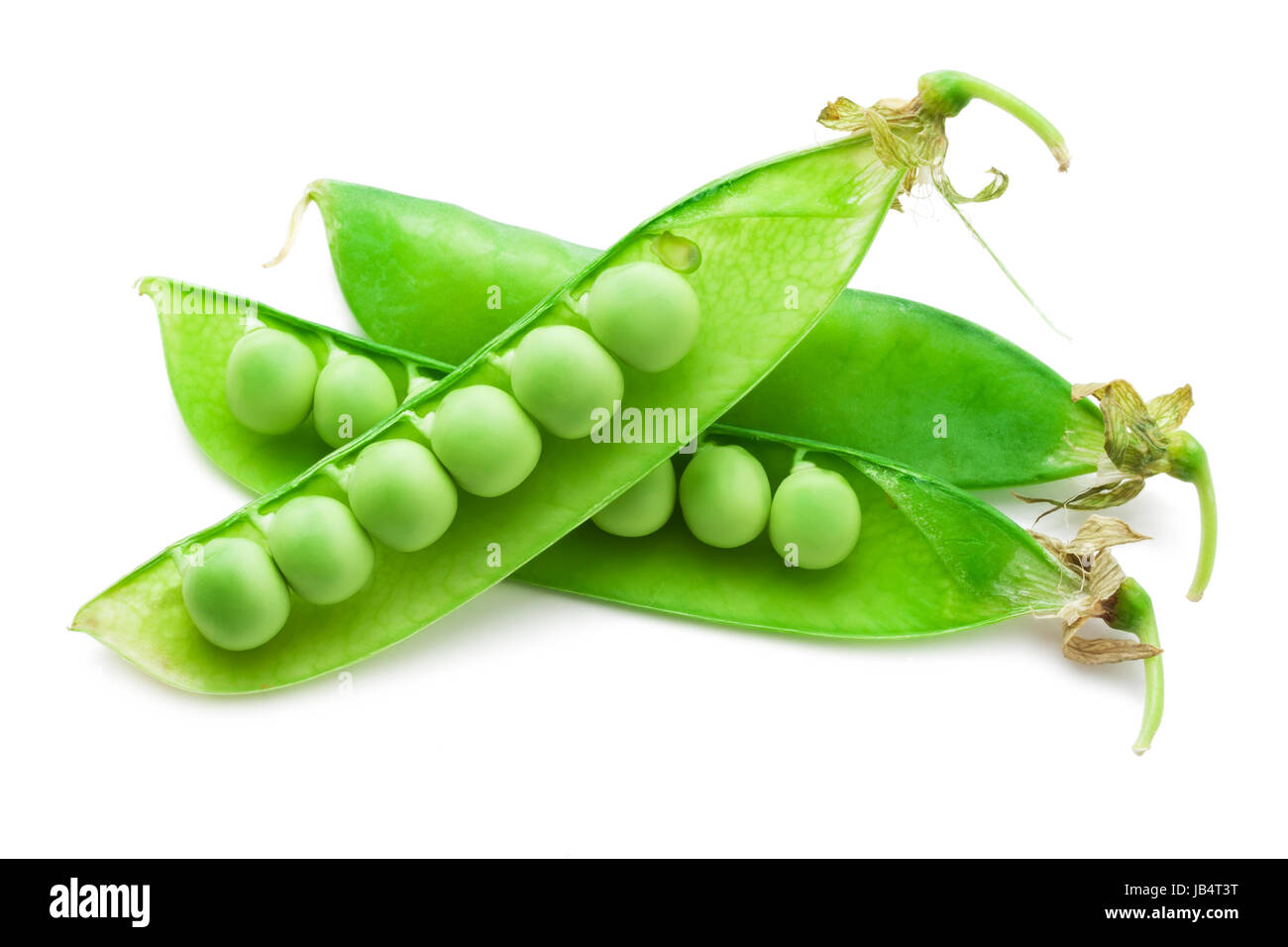 Fresh green peas isolated on white background Stock Photo - Alamy