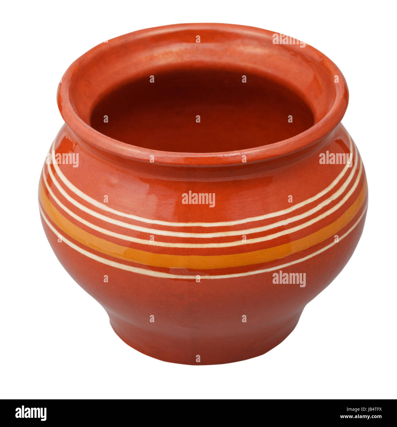 open porcelain pot isolated on white background Stock Photo - Alamy