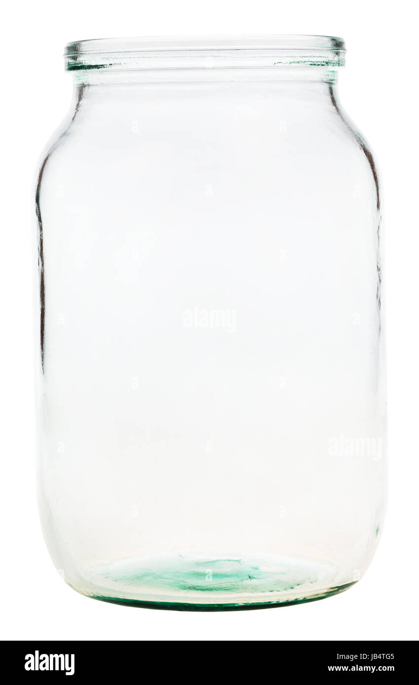side view of open Gallon glass jar isolated on white background Stock ...