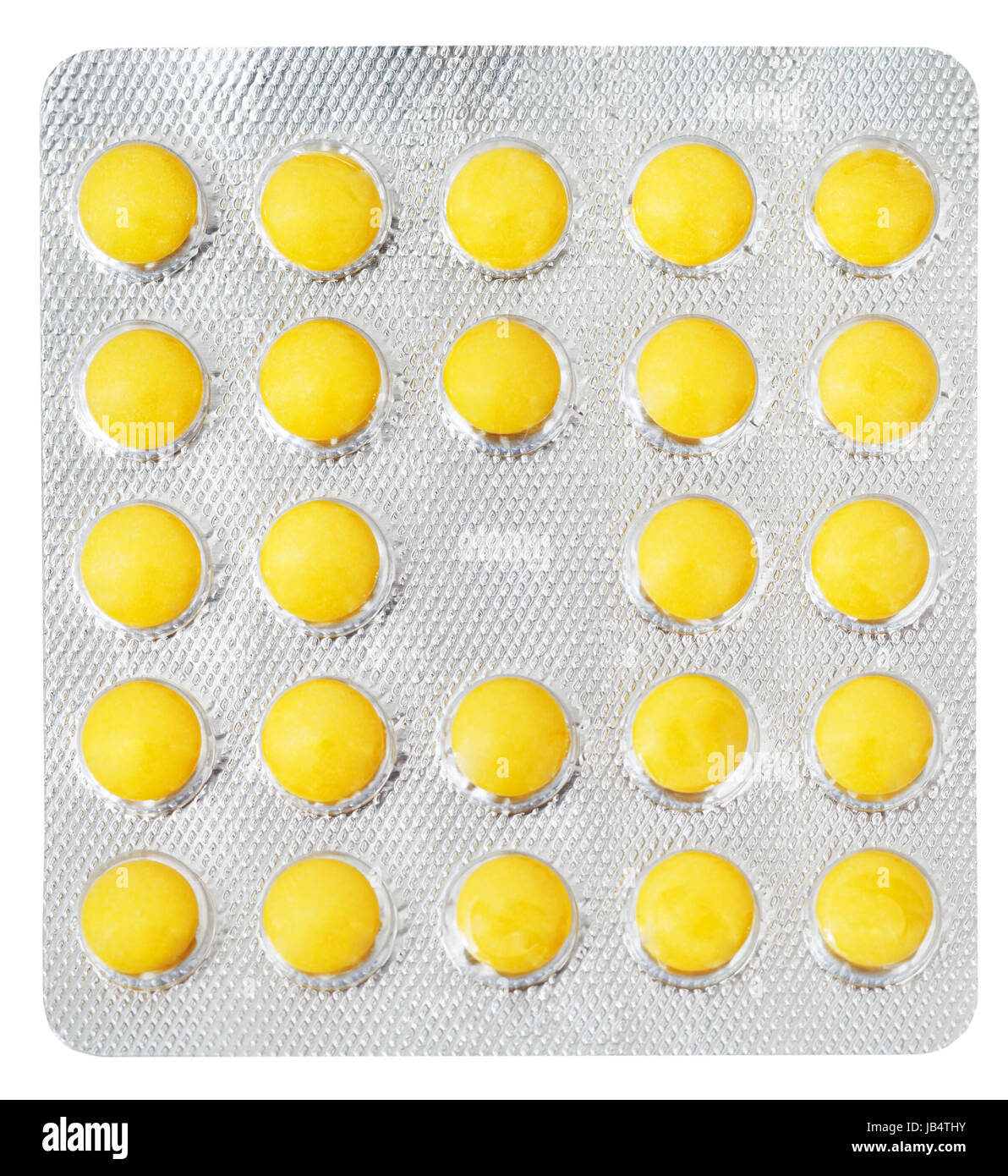 yellow pills in blister pack isolated on white background Stock Photo ...