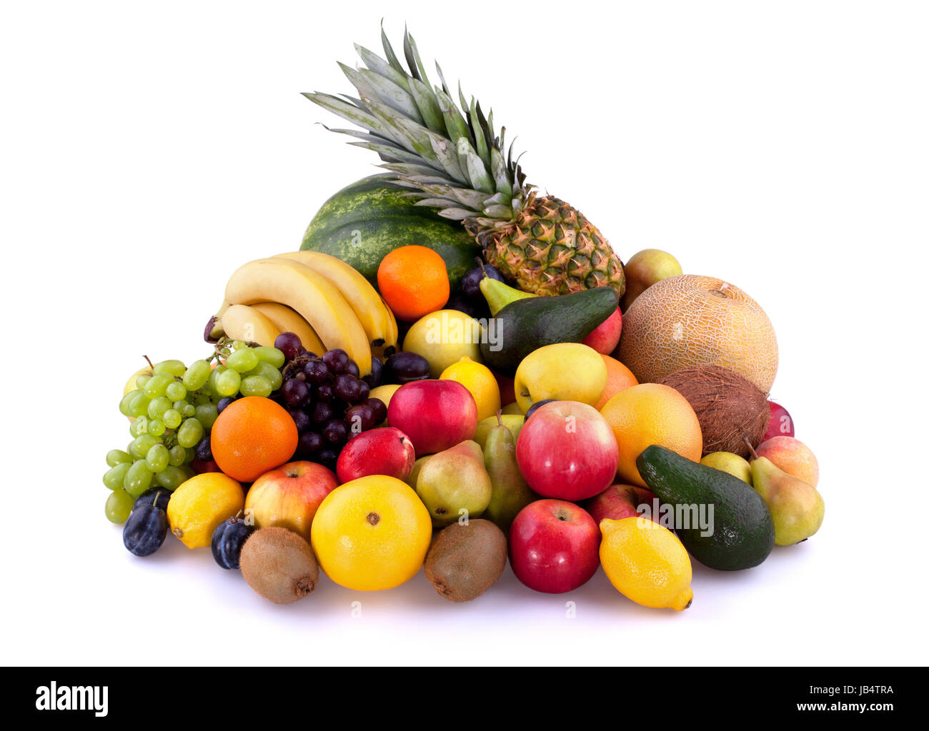 Collection of different fruits isolated on white background Stock Photo ...