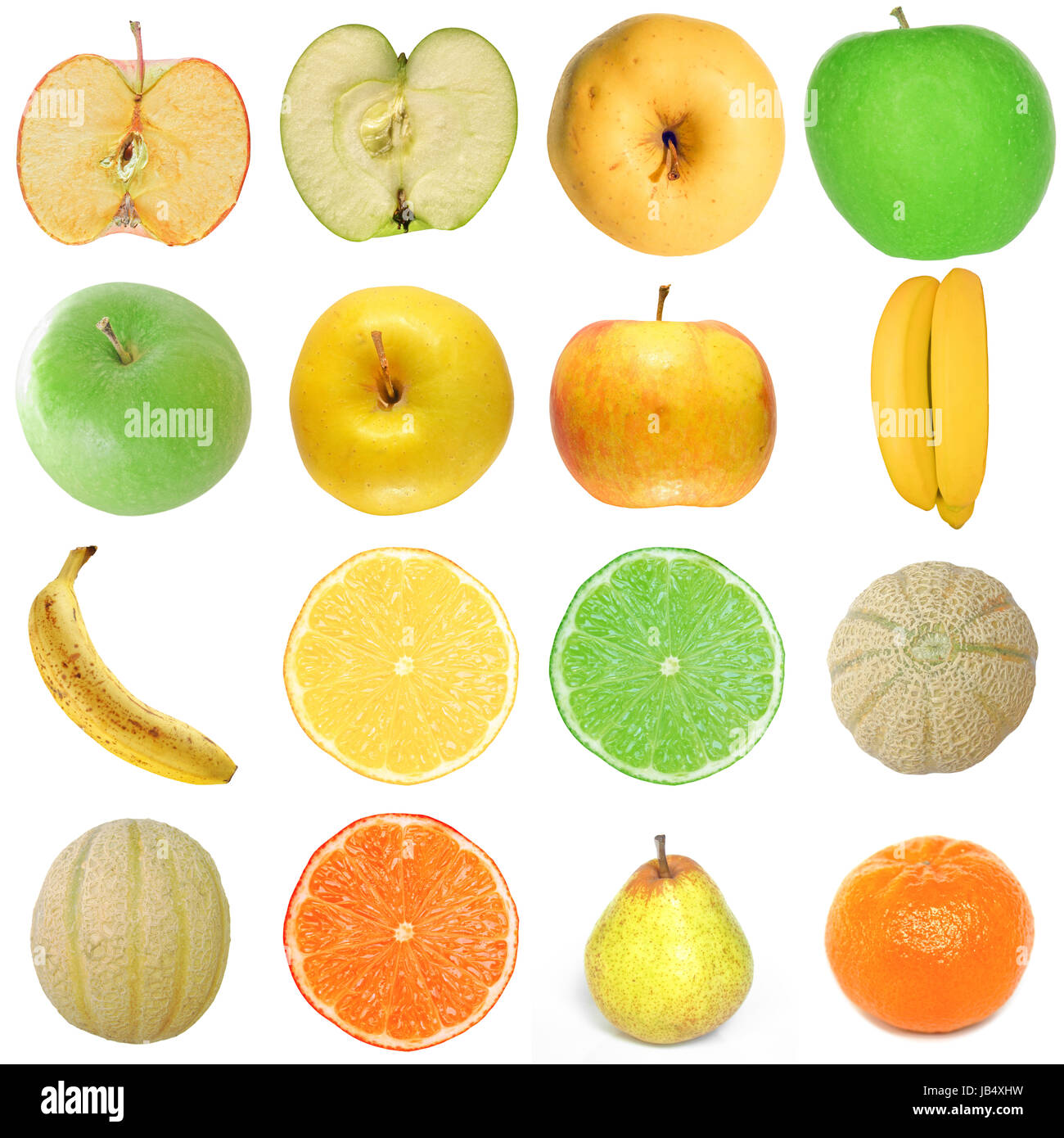 Food collage set of many vegetarian items isolated over white Stock ...