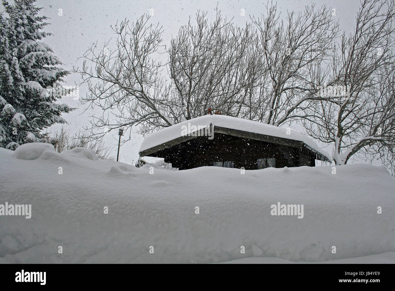 extremely heavy snowfall Stock Photo - Alamy
