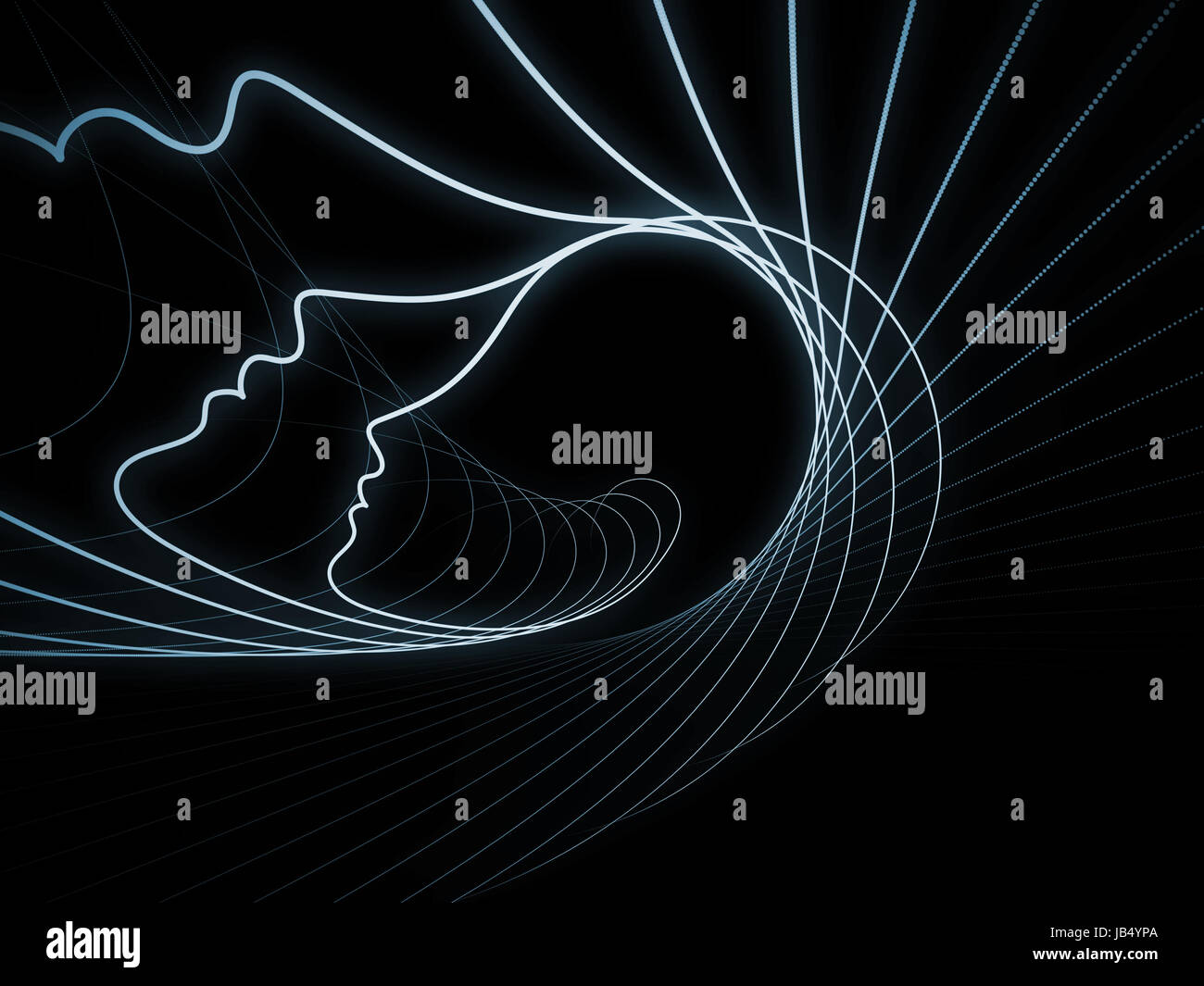 Geometry of Soul series. Composition of profile lines of human head ...