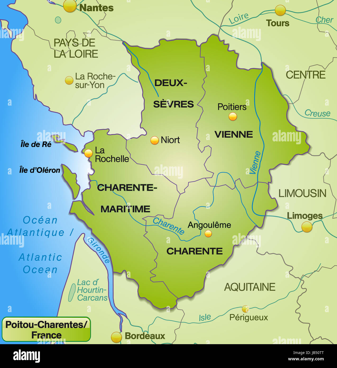 Poitou Charentes Region Vlag Van De Regio Poitou Charentes, Frankrijk