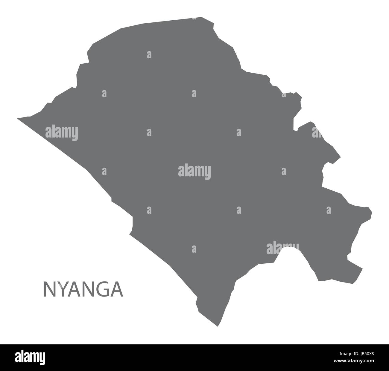 Nyanga map grey illustration silhouette Stock Vector Image & Art - Alamy