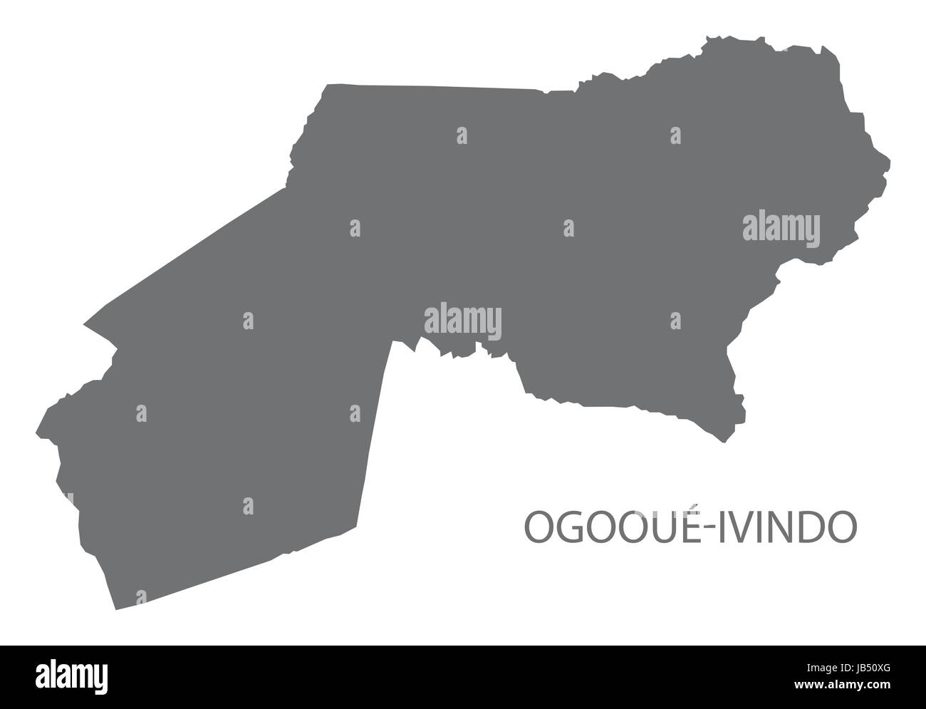 Ogooue-Ivindo map grey illustration silhouette Stock Vector Image & Art ...
