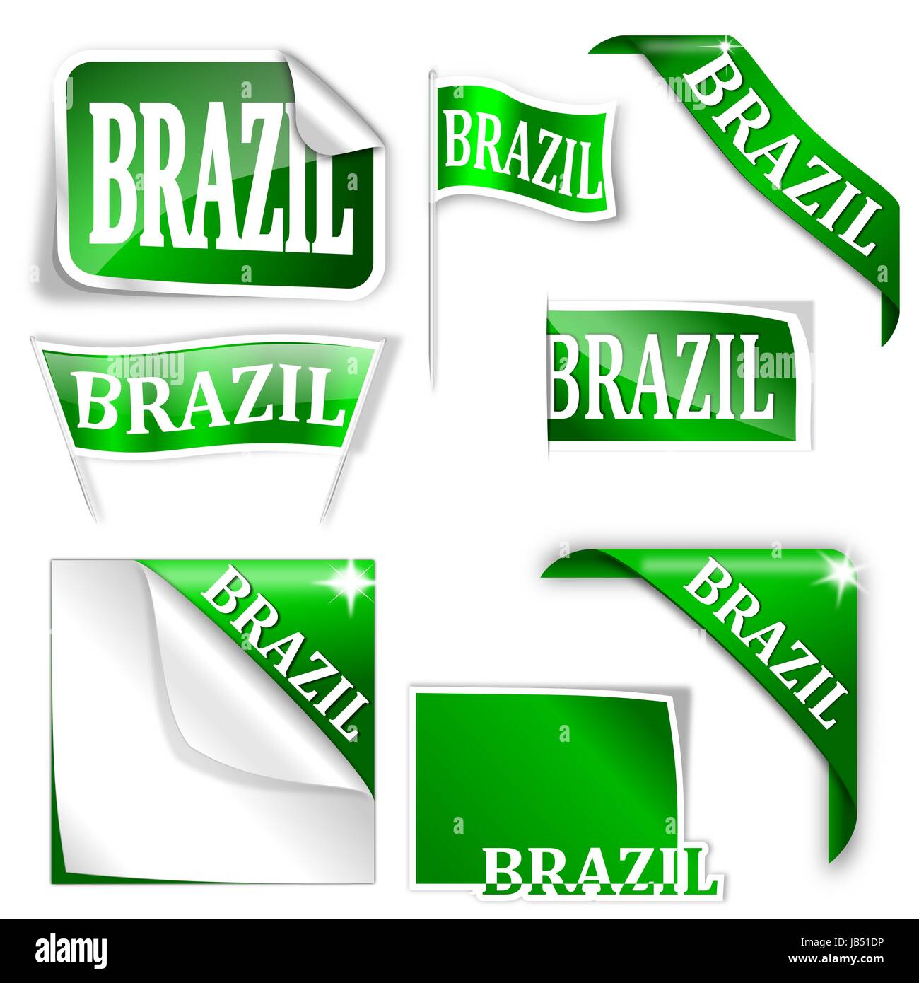 Set of labels with the word "Brazil" - illustration Stock Photo - Alamy