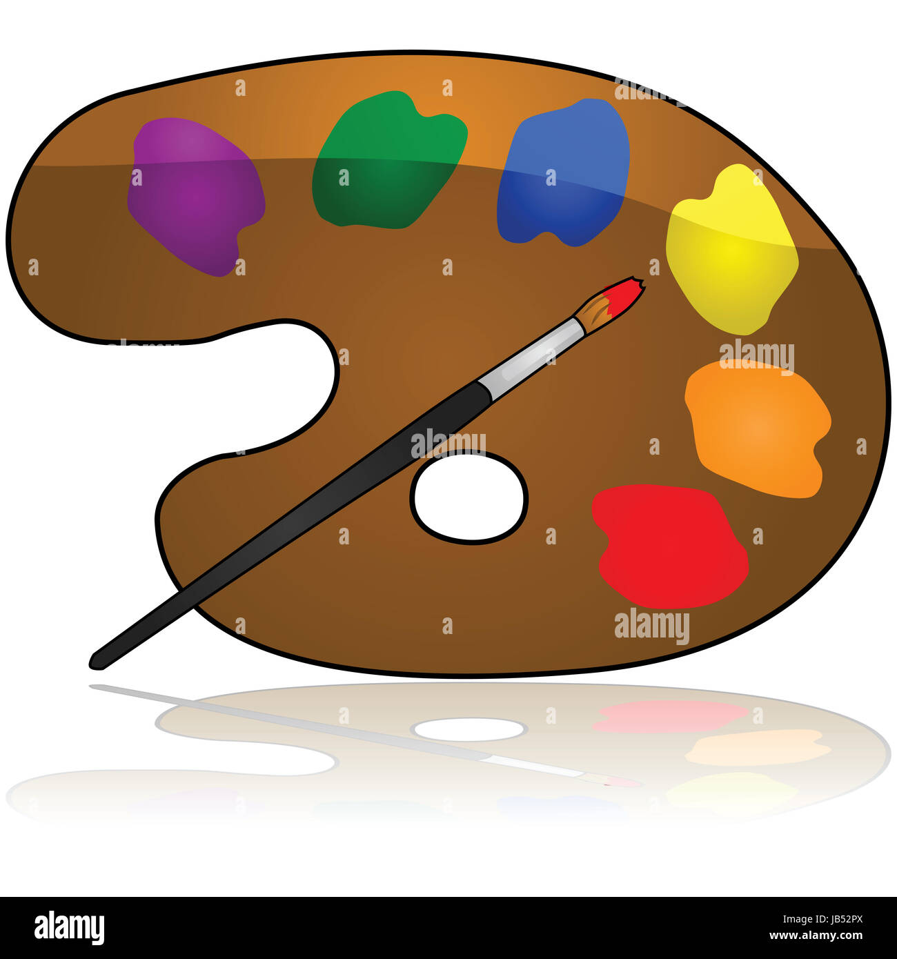 Glossy illustration of a painter's color palette Stock Photo - Alamy