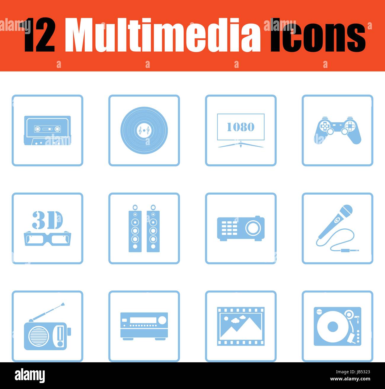 Satellite icon blue frame design hi-res stock photography and images ...