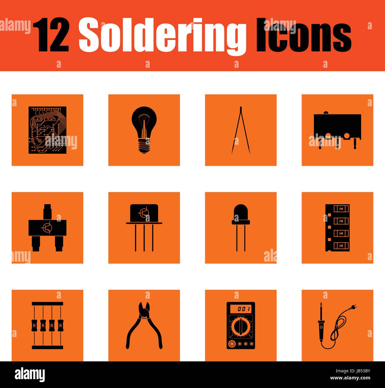 Set of soldering icons. Orange design. Vector illustration Stock Vector ...