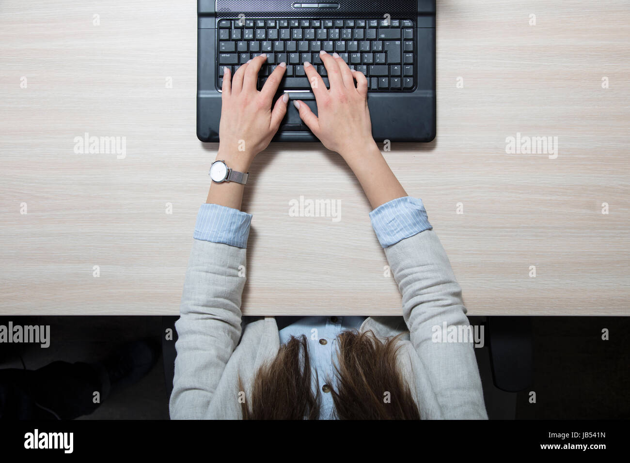 Businesswoman hard working desktop computer hi-res stock photography ...