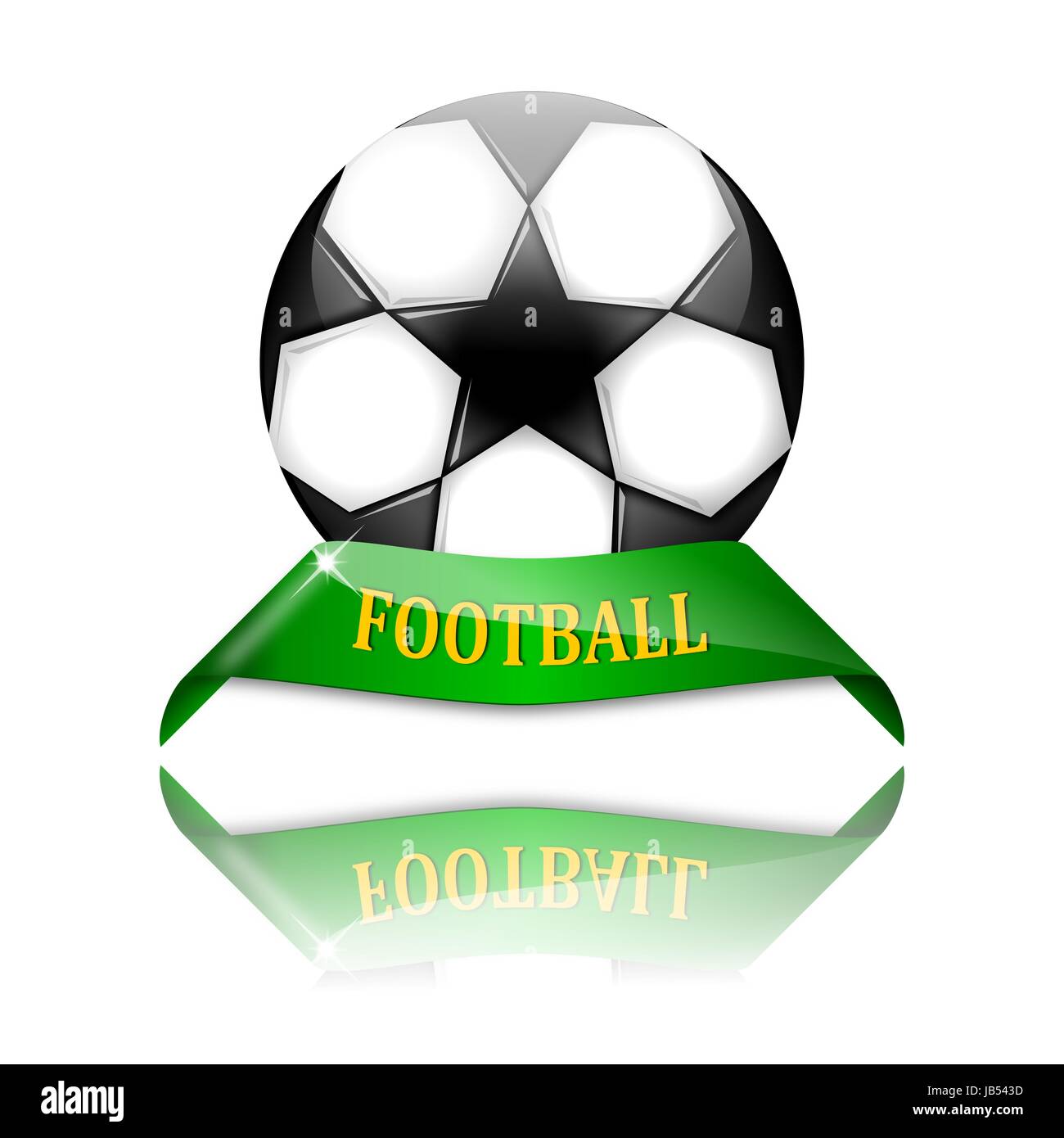 Soccer ball on green pedestal with the inscription football ...