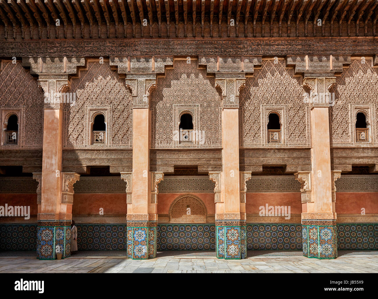 moorish architecture of islamic school Medersa Ben Youssef, Marrakesh ...
