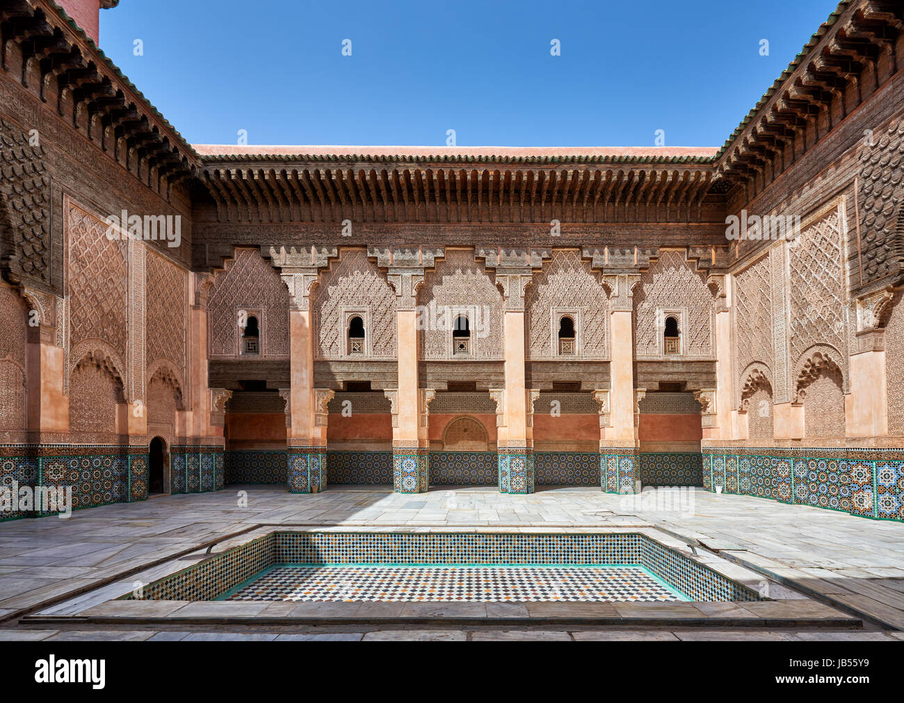 moorish architecture of islamic school Medersa Ben Youssef, Marrakesh ...