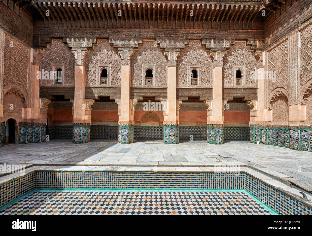 moorish architecture of islamic school Medersa Ben Youssef, Marrakesh ...