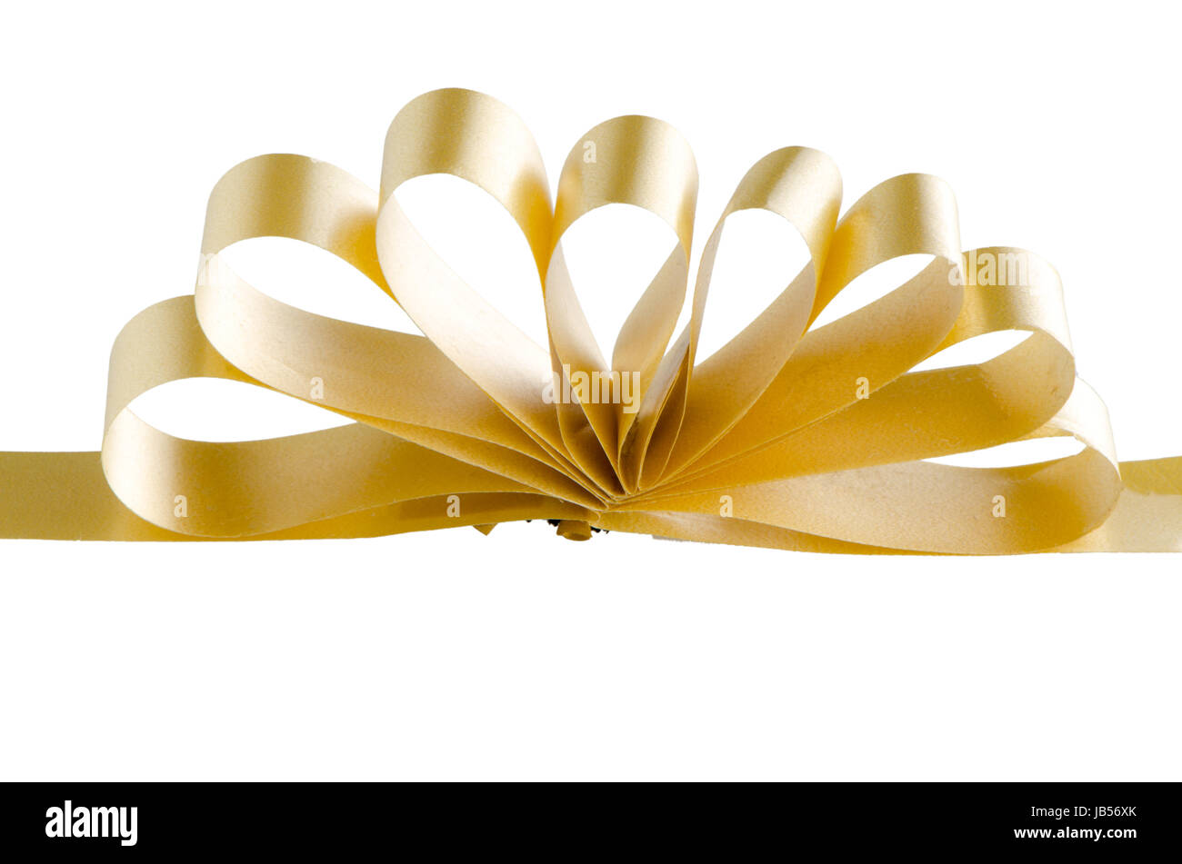 Yellow gift bow isolated on white background Stock Photo - Alamy