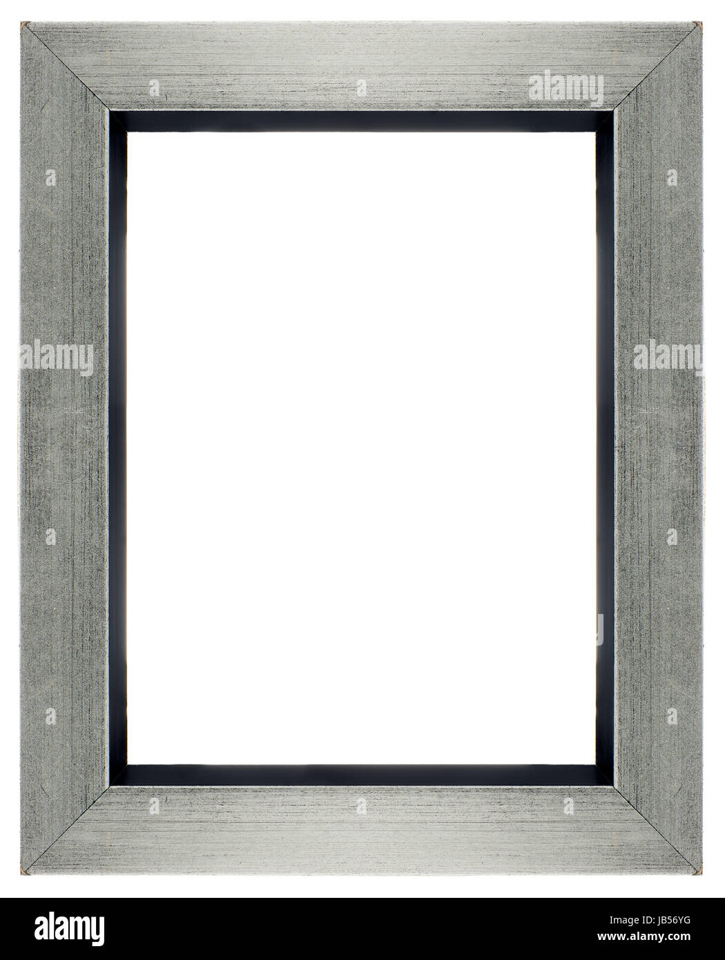 Stylish Silver Frame isolated on white background Stock Photo - Alamy