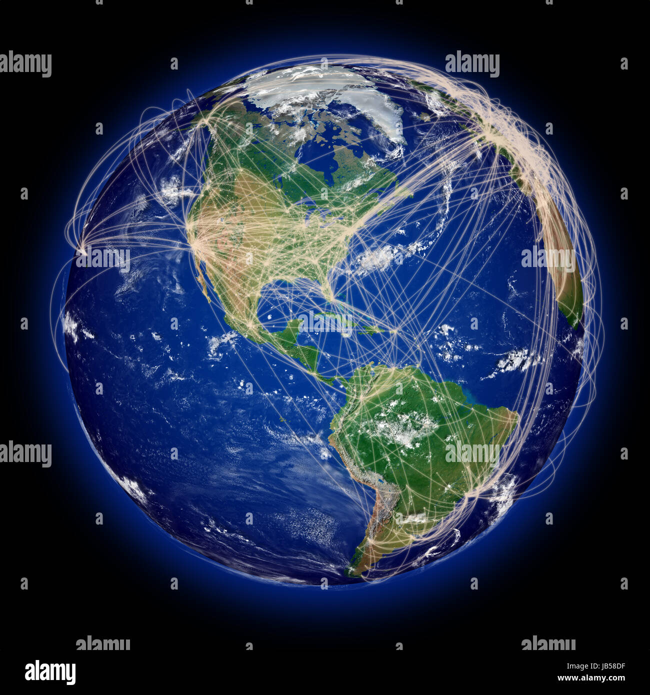 World Map With Flight Paths Globe High Resolution Stock Photography and ...