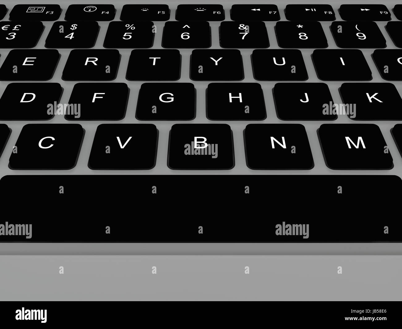 Top view of illuminated keyboard on modern laptop computer Stock Photo ...