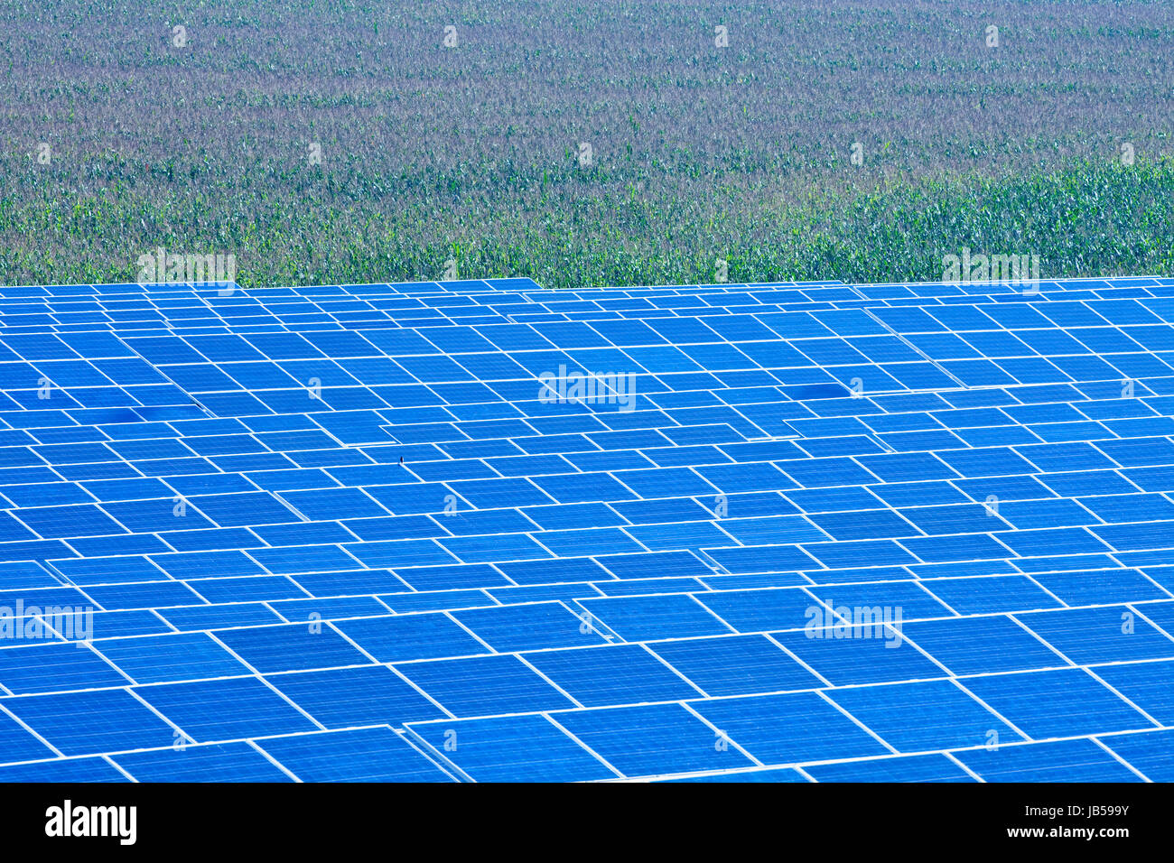czech republic, bohemia - sunlight collectors at solar panel station ...
