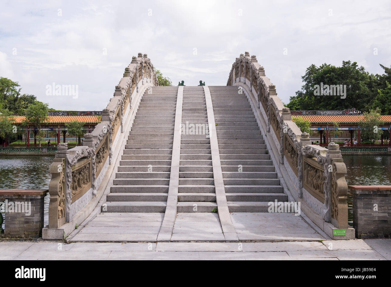 Chinese garden architecture, stone arch bridge Stock Photo - Alamy