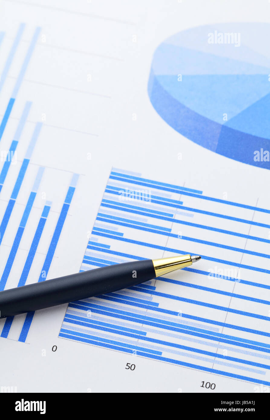 Chart and pen Stock Photo - Alamy