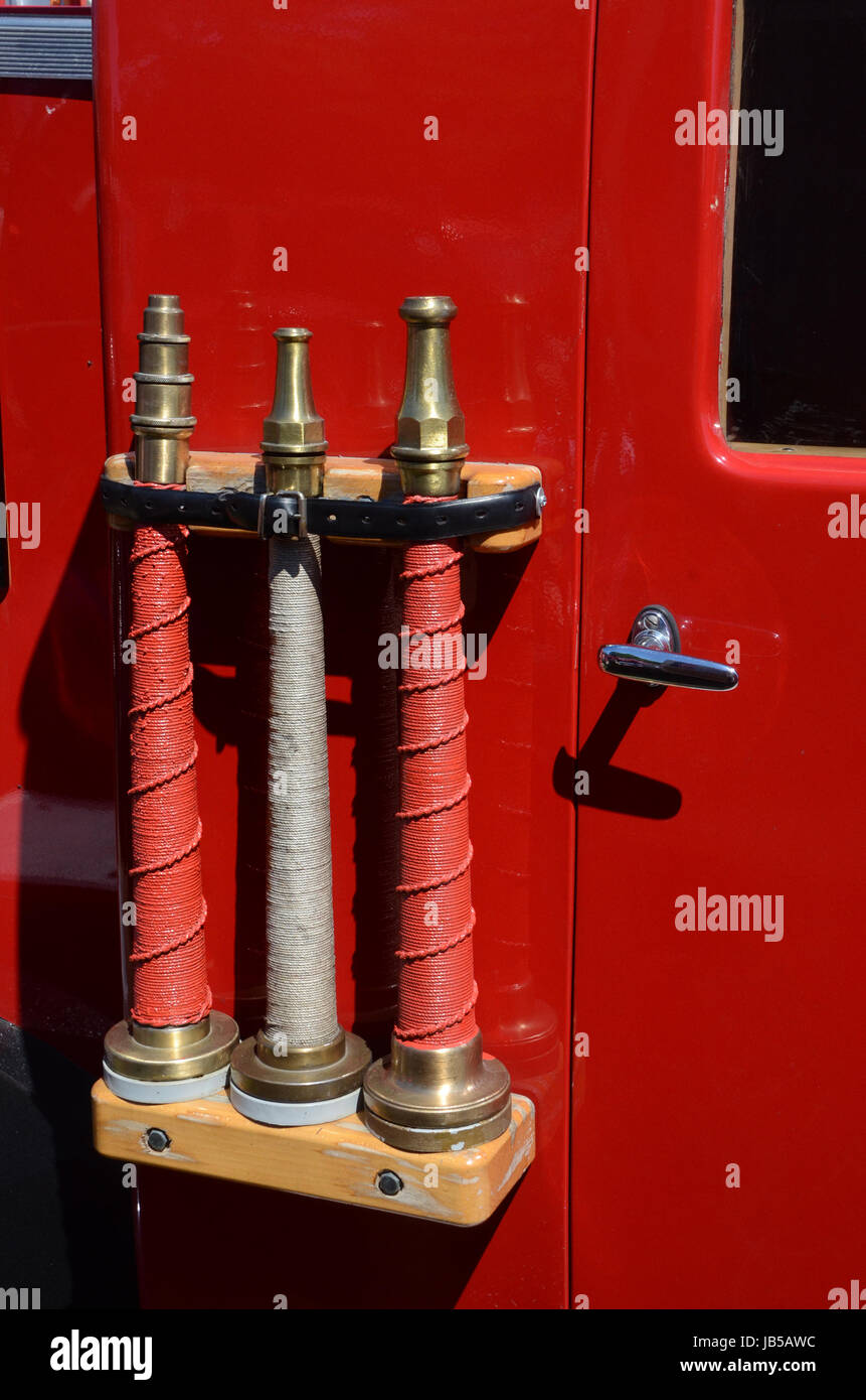Fire nozzles on a fire engine Stock Photo - Alamy