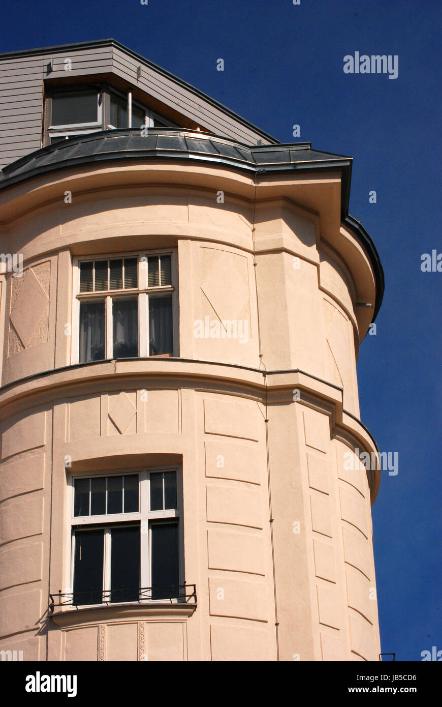 house with corner tower Stock Photo - Alamy