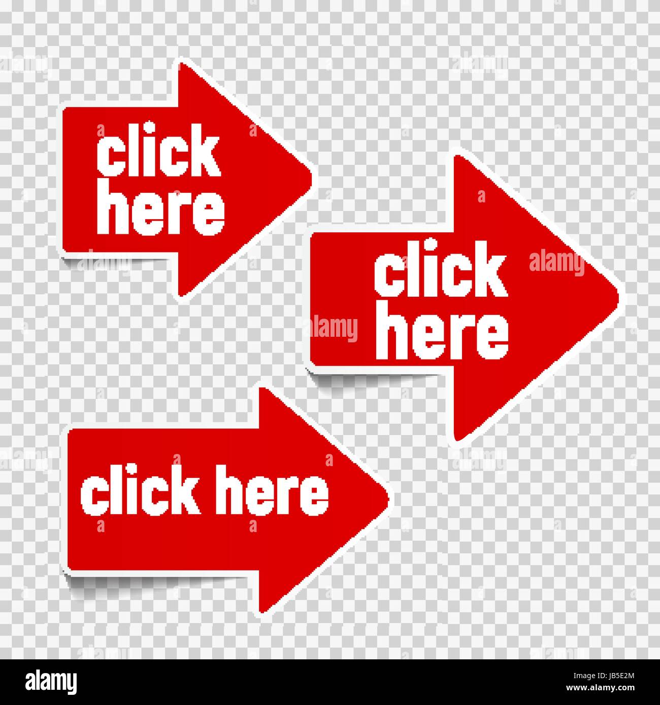 Sticky Office Paper Sheets Notes, Arrow Click Here Sign with Shadow ...