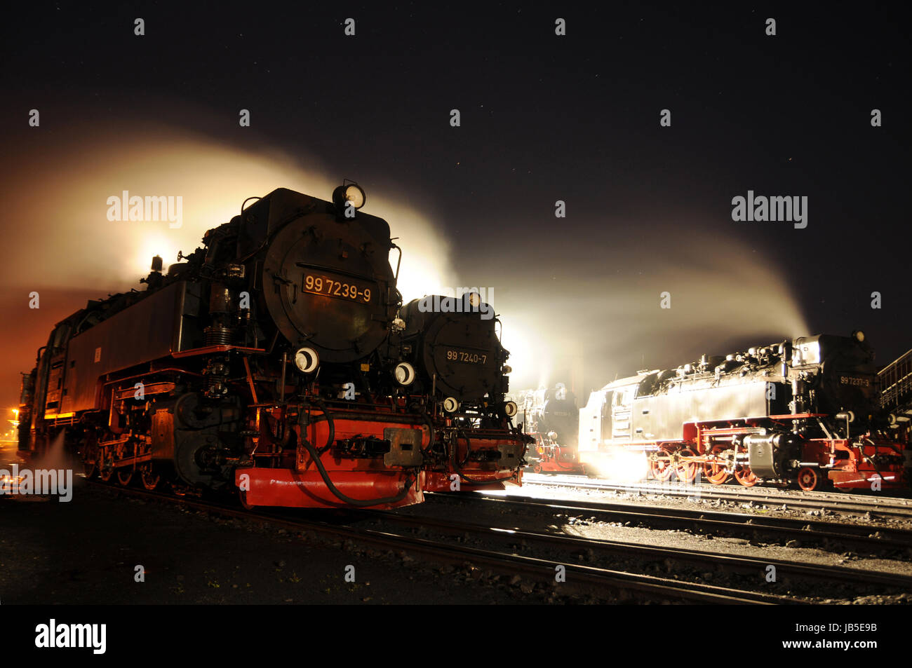 Old steam locomotive trains at night hi-res stock photography and ...