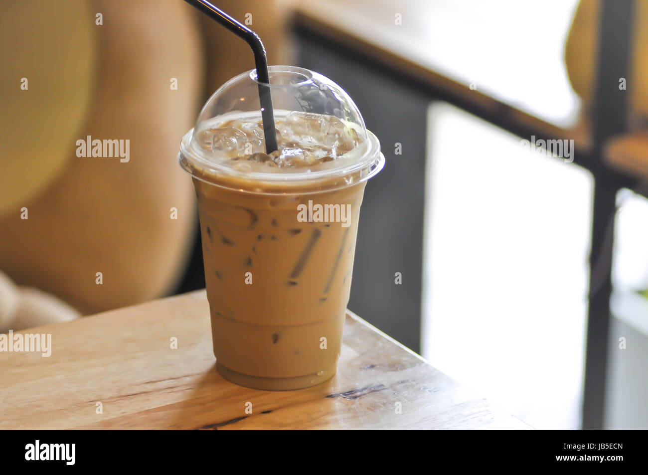 a glass of iced coffee ,iced cappuccino Stock Photo - Alamy