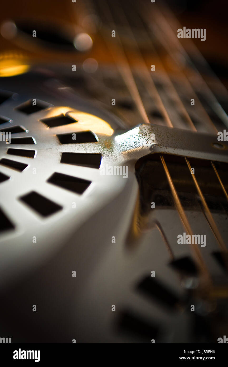 Detail close-up of a dobro musical instrument guitar Stock Photo - Alamy