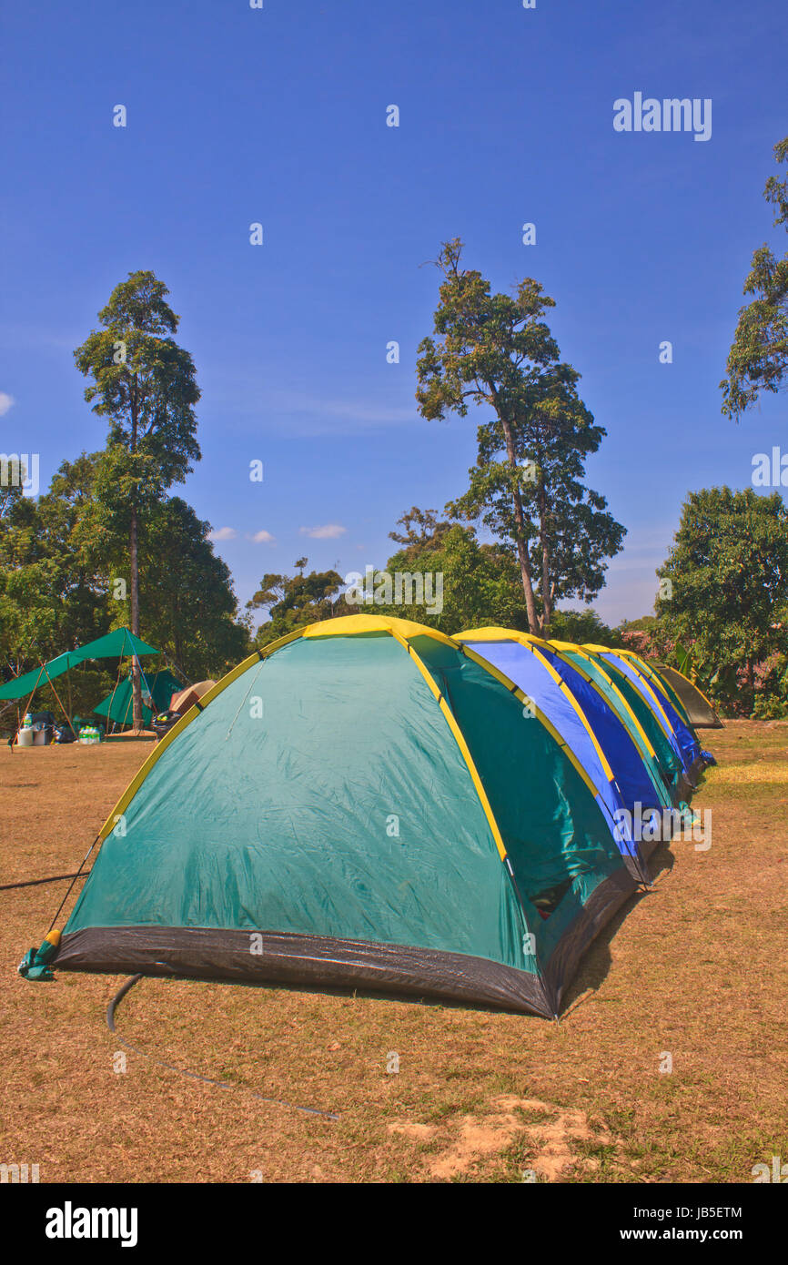 Colorful tent on the camping ground of national park Stock Photo - Alamy