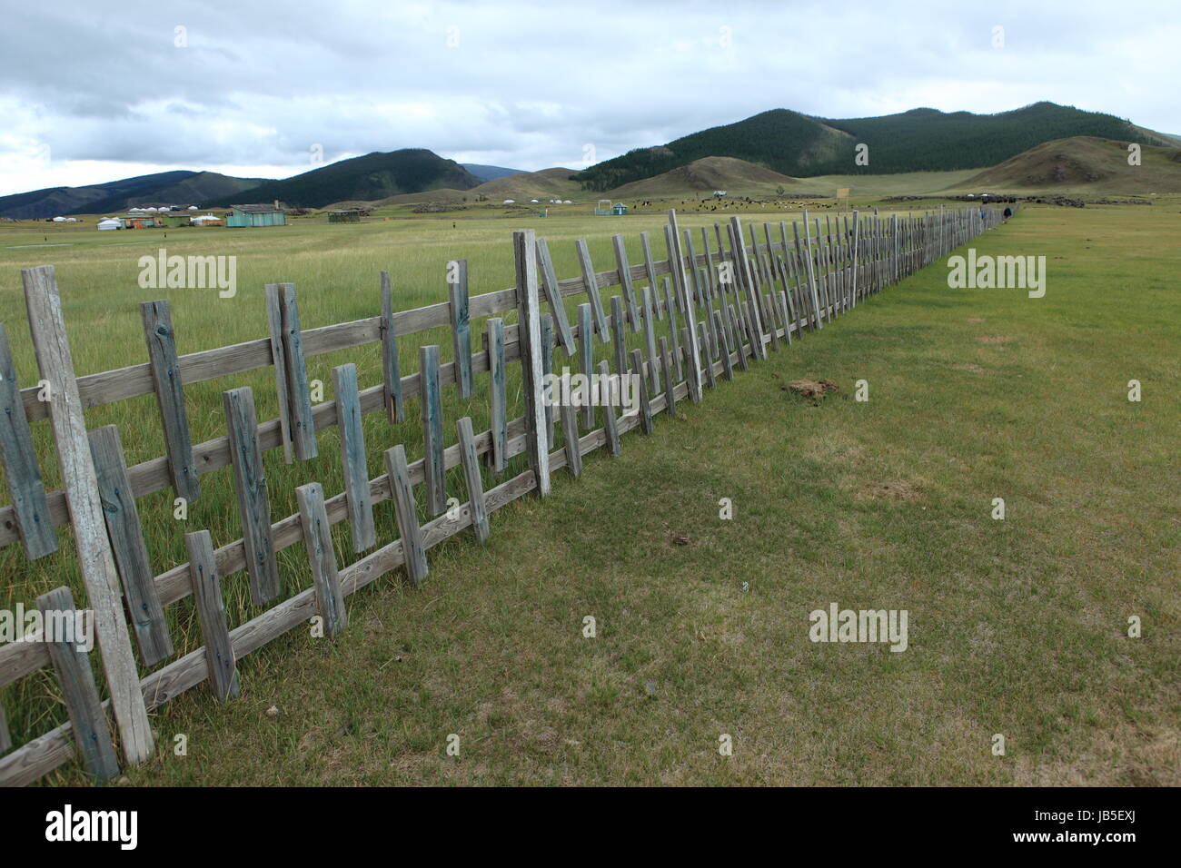 wooden fence in the national park orkhon valley mongolia Stock Photo ...