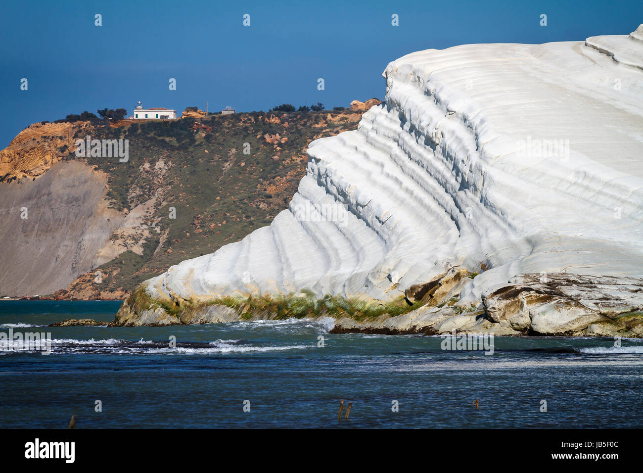 The white cliffs at Scala dei Turchi, Realmonte, Sicily, Italy Stock ...