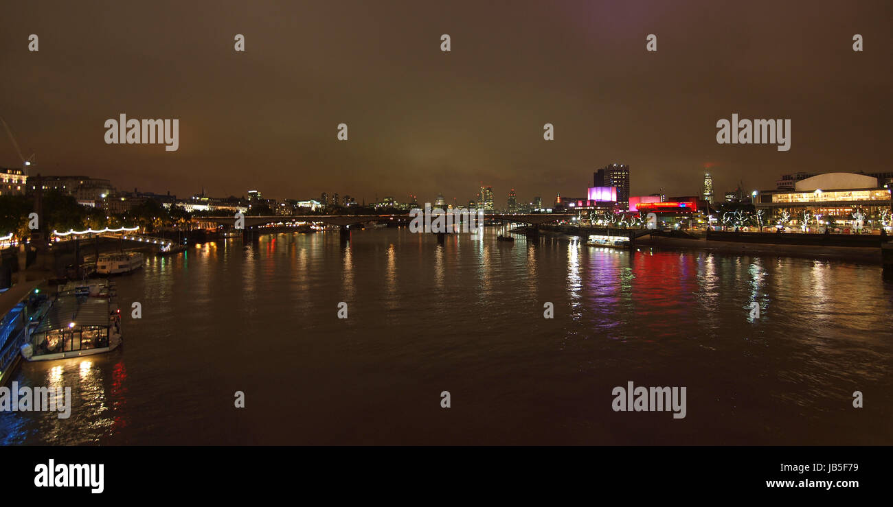 Panoramic view of Thames River London UK Stock Photo - Alamy