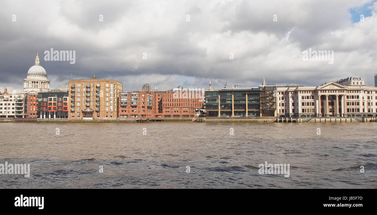 Panoramic view of River Thames London UK Stock Photo - Alamy