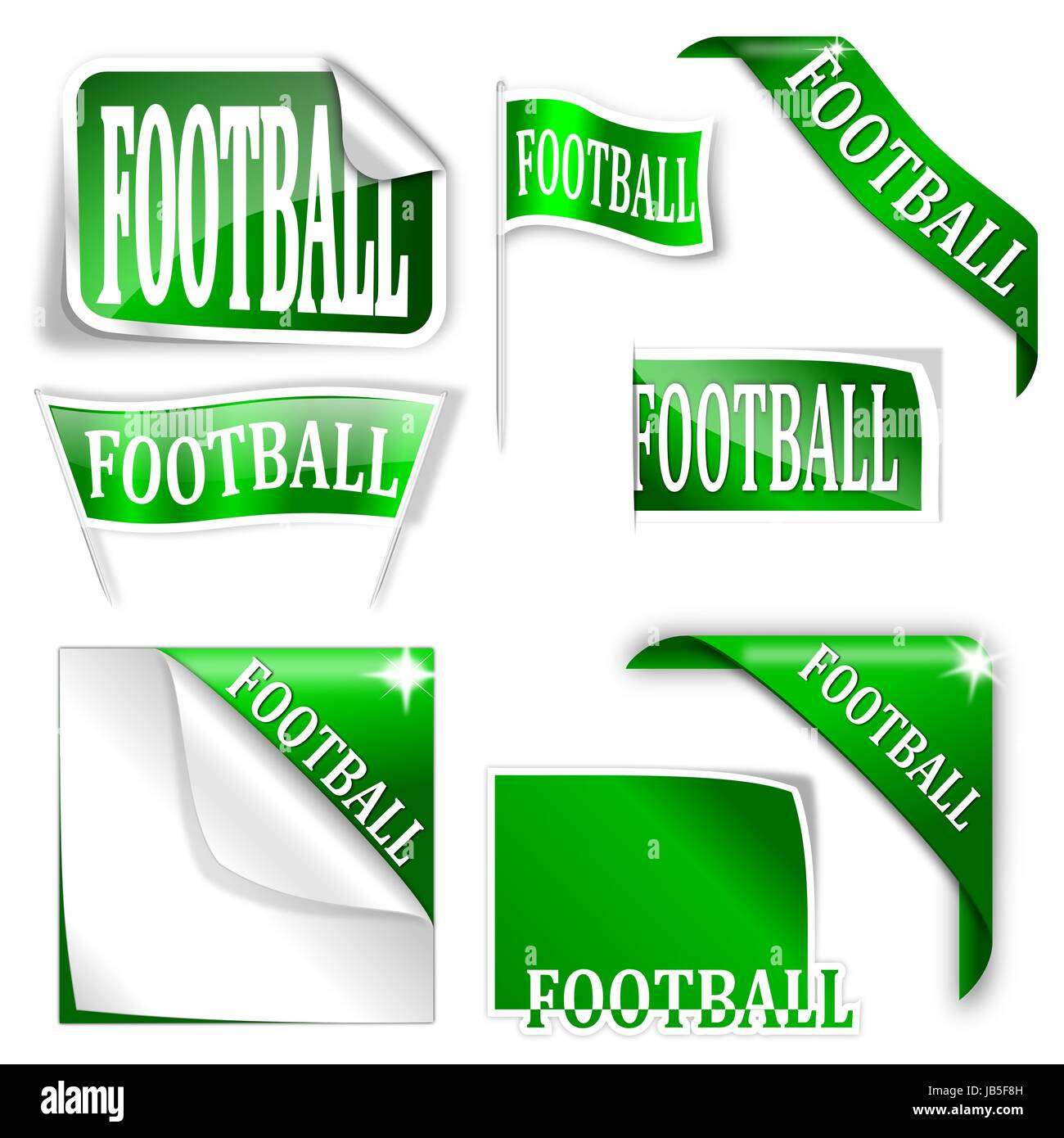 Set of labels with the word "football" - illustration Stock Photo - Alamy